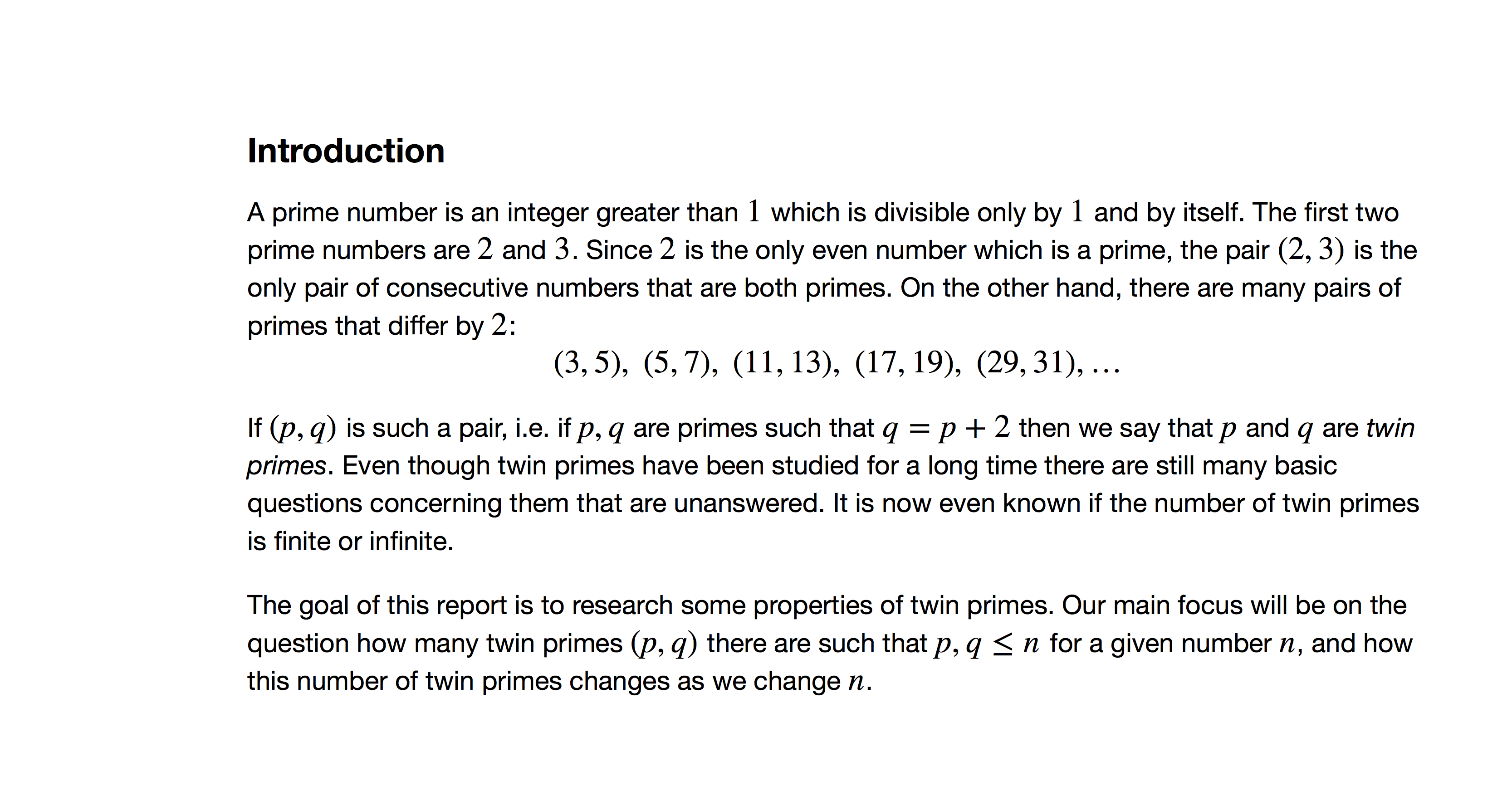 Example Report Introduction MTH 448 548 Documentation